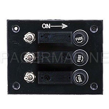Toggle Switch Panel – 3 Gang Fused – Pacermarine