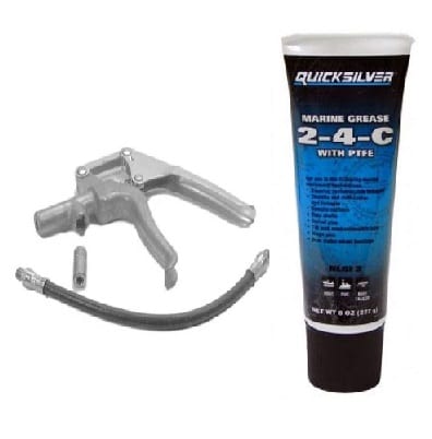 Quicksilver 2-4-C Marine Lubricant 227g & Grease Gun – Pacermarine