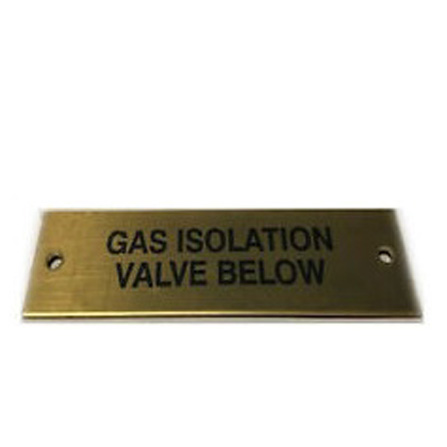 Gas Isolation Valve Label Plate – Pacermarine