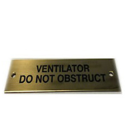 Ventilator Do Not Obstruct Label Plate – Pacermarine