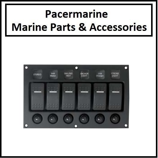6 Switch Marine Panel 12v Circuit Breakers IP66 Waterproof – Pacermarine
